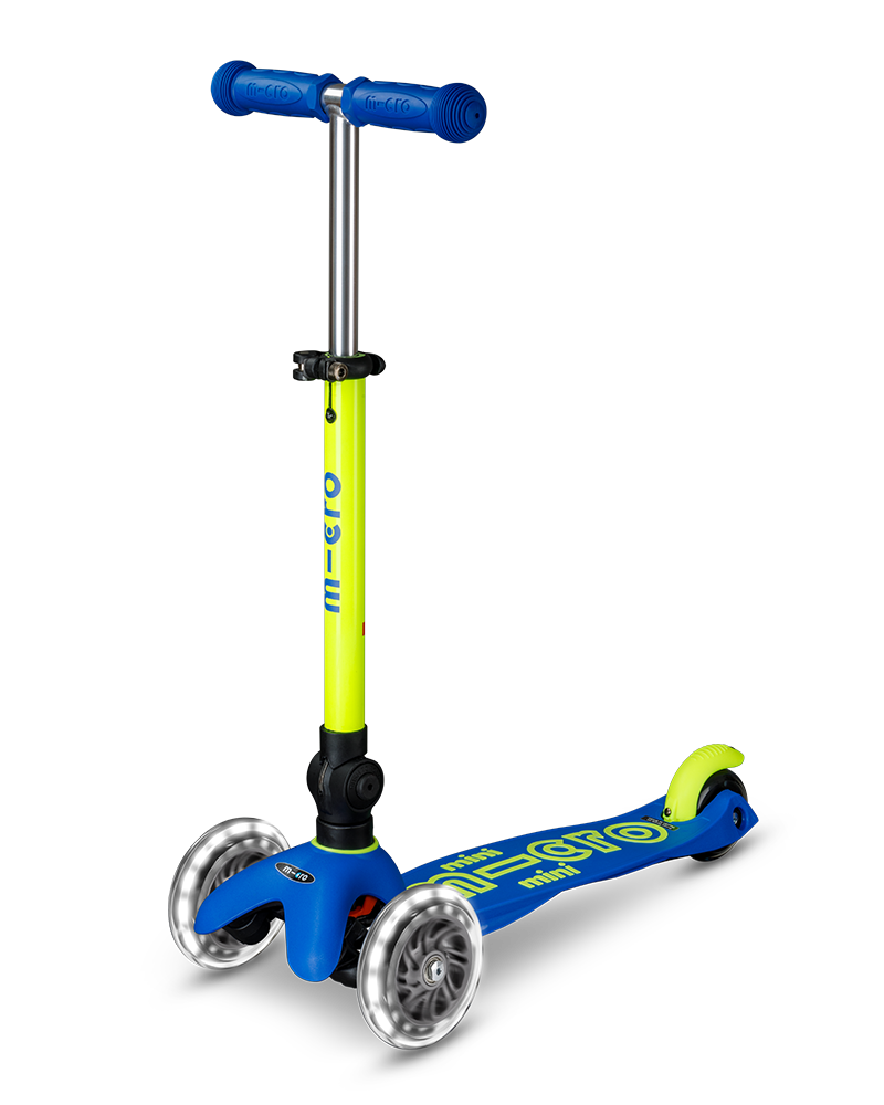 Mini Micro Deluxe Foldable Neon LED – Kids’ Scooter with LED Wheels - micro-mobility.com